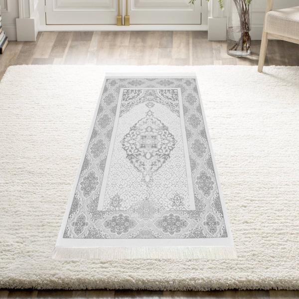 商品名:  Luxemin Gray Color Luxurious Shinning, Soft and Velvety Muslim Prayer Mat | Janamaz | Sajadah | Soft Muslim Prayer...