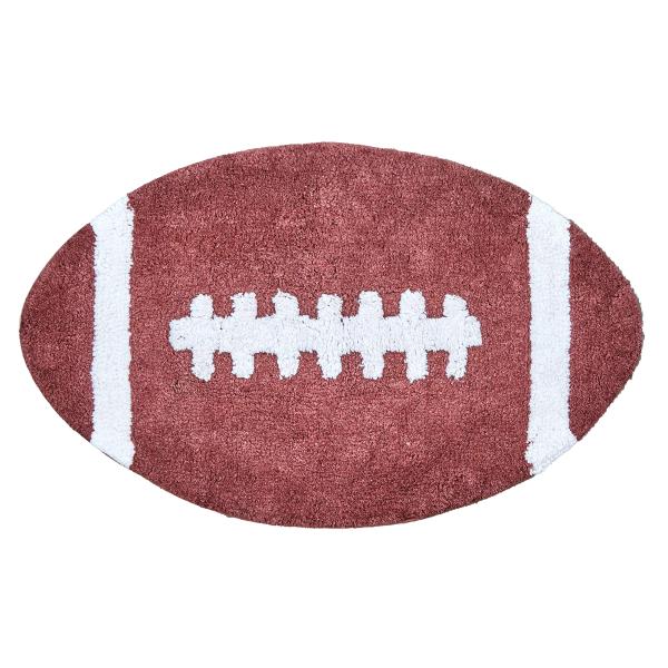 商品名: キッズ エリアラグ ルームラグ 子供用 プレイラグ 装飾ラグ (フットボール) Hand Tufted Football Bedroom or Bathroom Rug ? 17.75x30 in; 100% Cotton Kid...
