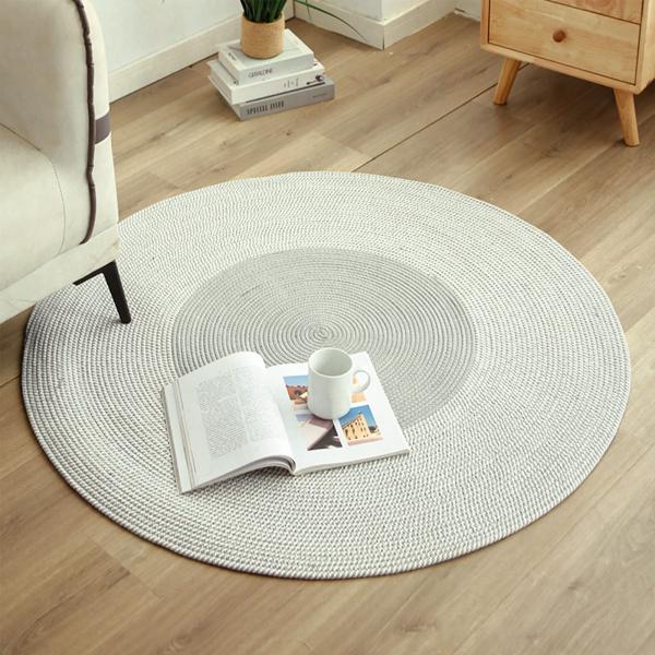 商品名:  LYZOLICS Classic Natural Hand Woven Area Rugs- Cotton and Linen Nordic Flax Woven Circular Floor mat - Home Decor ...