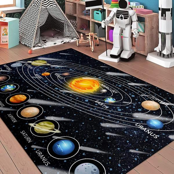 商品名:  Galaxy Area Rugs for Kids Bedroom Outer Space Solar System Carpet Kids Rugs for Bedroom Boys Educational Learning ...