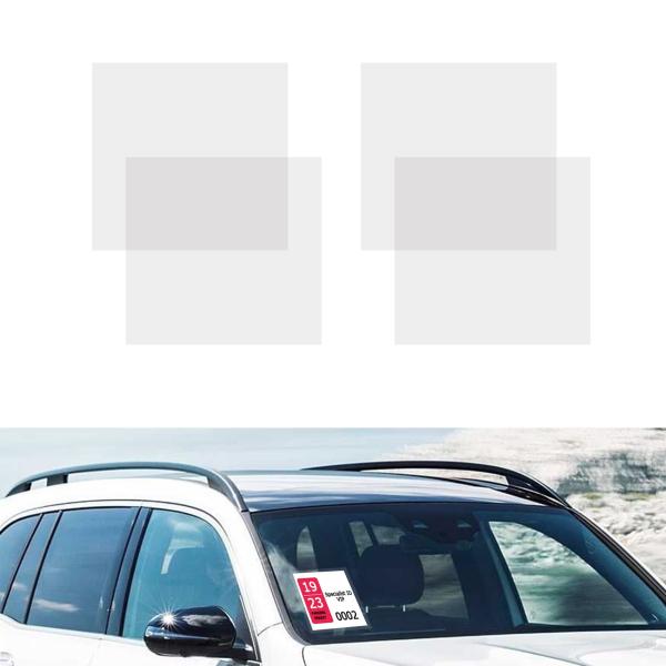 商品名: フロントガラスステッカー アプリケーター 静電気でくっつくウィンドウフィルム クリアカーウィンドウステッカー フロントガラスステッカー アプリケーター 登録ステッカー 年次検査ステッカー 駐車許可証付き Windshield St...