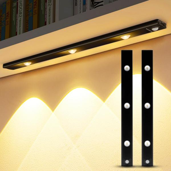 商品名:  GARTO Black Under Cabinet Light 2 Packs,15.74 Inch Slim LED Motion Sensored Light,3 Beads USB Rechargeable Under C...