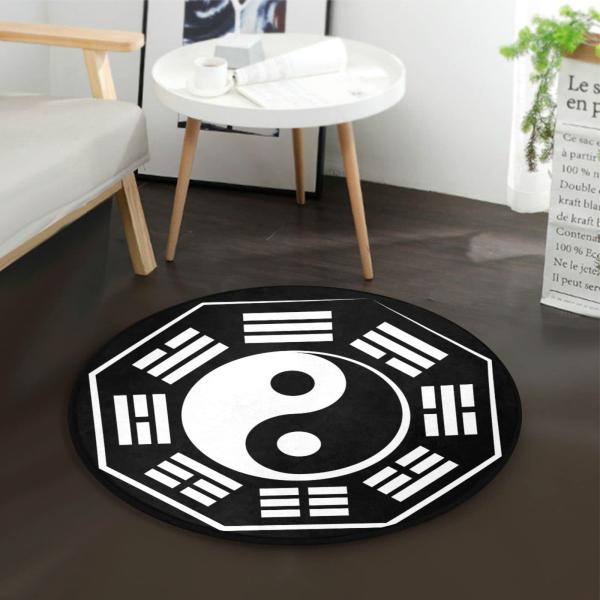 商品名:  Yin Yang Symbol Round Area Rug Soft Non Slid 3 ft Chinese Ba-gua 8 Trigrams Circular Carpet Floor Mat for Living R...