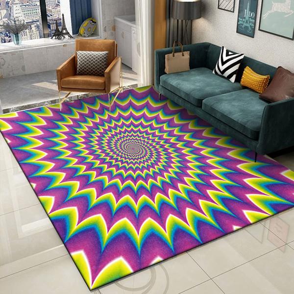 商品名:  Vertigo Carpet Optical Illusion Floor Mat Colorful Area Rugs for Front Door Entryway Non-Slip Runner Rug 35x24 inc...