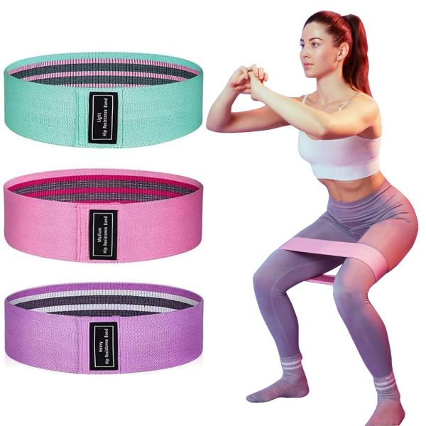 商品名: YOAHOME エクササイズレジスタンスバンド フィットネス スポーツ ヨガ ピラティス バンド ワークアウト 3段階 伸縮性 ブーティーバンド レディース 脚 臀筋用 3個パック YOAHOME Hip Resistance B...