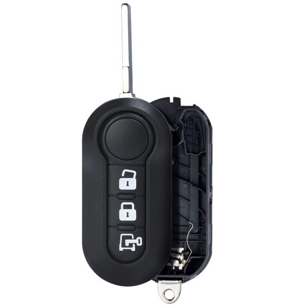 商品名: Keymall カーキーフォブシェルケース 交換用 RAM ProMaster 1500 2500 3500 City 2015-2019 Fiat 500 Ducato 3ボタン キーシェルのみ Keymall Car Key ...