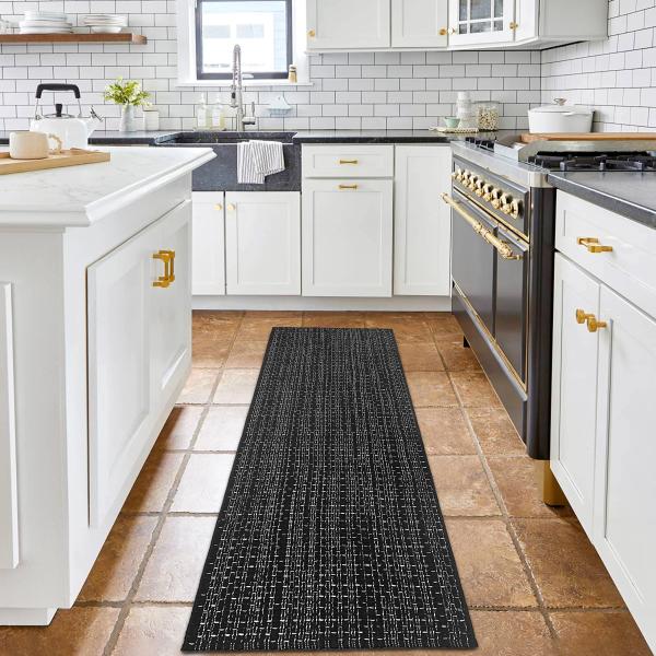 商品名:  IOHOUZE Boho Kitchen Runner Rug -2'x6' Cotton Woven Indoor Outdoor Carpet Rugs Mats,Black White Runners for Hallwa...