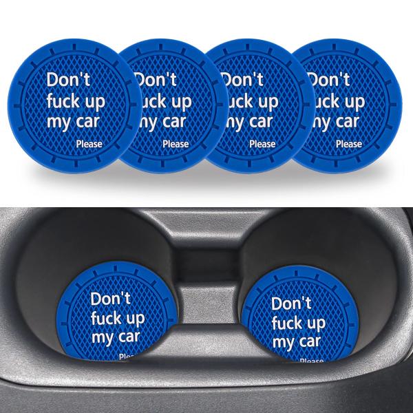 商品名: SINGARO カーカップコースター 4個 ユニバーサル 滑り止め 埋め込みカーカップホルダーコースター 車内アクセサリー おもしろいなりすまし 男女兼用 ギフト ダークブルー SINGARO?Car?Cup?Coaster,?4...