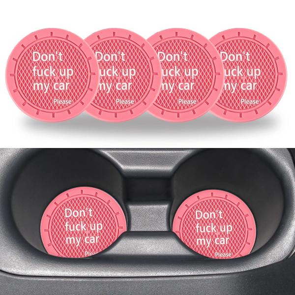 商品名: SINGARO カーカップコースター 4個 ユニバーサル 滑り止め 埋め込みカーカップホルダーコースター 車内アクセサリー おもしろいなりすまし 男女兼用 ギフト ピンク SINGARO?Car?Cup?Coaster,?4PCS...