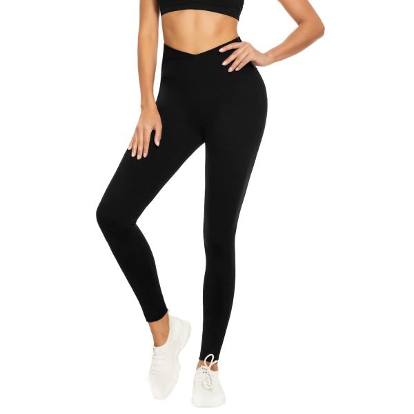 商品名:  Crossover Leggings for Women Tummy Control - Soft High Waisted Leggings Non See-Through Cross Waist Tights Workout...