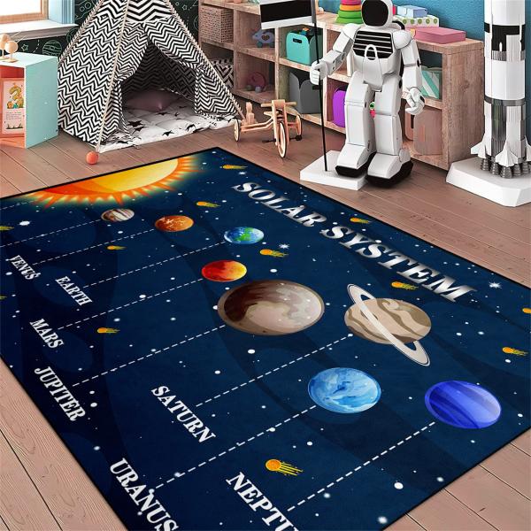 商品名:  Universe Planet Area Rugs Outer Space Rugs for Boys Bedroom Educational Sofa Floor Mat Galaxy Solar System Theme T...