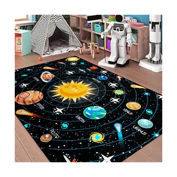 商品名:  Outer Space Rugs Small Size Universe Solar System Planet Theme Carpets Kids Rugs for Playroom Educational Learning...
