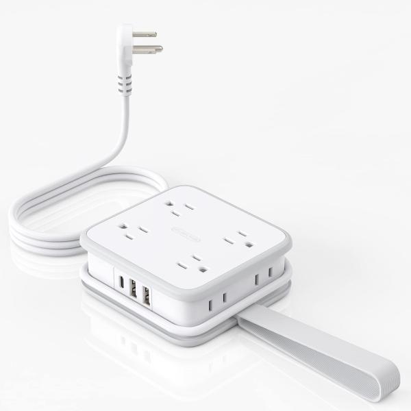 商品名:  NTONPOWER Flat Plug Power Strip, 8 Outlets and 3 USB (1 USB C), 3 Side Outlet Extender, 5 ft Extension Cord with M...