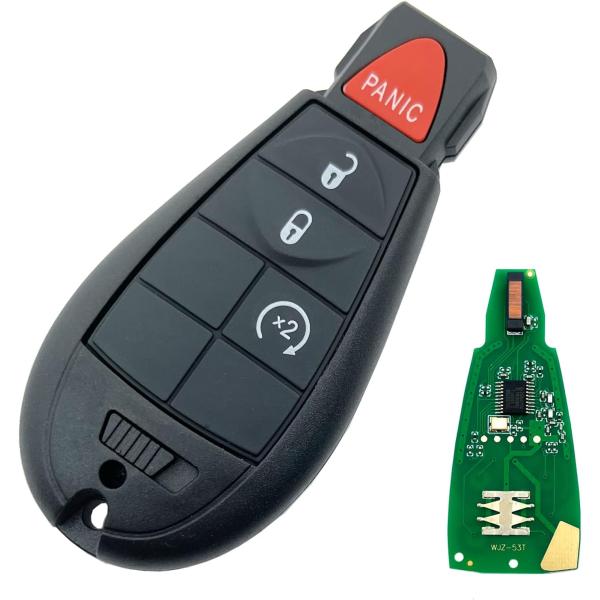 商品名4 Buttons Keyless Remote Car Key Fob Fit for Dodge Ram 1500 2013 2014 2015 2016 2017 2018 2019 2020 2021 2500 3500 45...