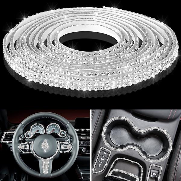 商品名:  Bling Car Trim Self Adhesive Bling Car Interior Exterior Accessories Car Accessories for Women Car Dashboard Decor...