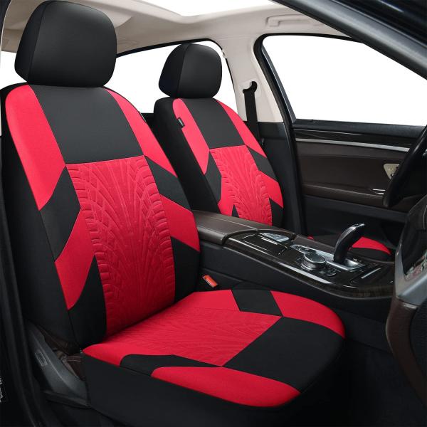 商品名:  AKAUTO Black and Red Car Seat Covers Front, Premium Cloth Automotive Vehicle Interior Covers, Seat Covers for Low ...