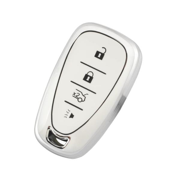 商品名: YFRAUTO キーフォブカバー Chevy Malibu Camaro Cruze Spark Volt Sonic Equinox Traverse Blazer アクセサリー 4ボタン プレミアムTPUキーケース ホワイト ...