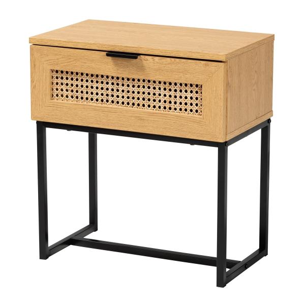 商品名:  Baxton Studio Sawyer End Table, 1-Drawer, Oak Brown/Blackブランド: Baxton Studio商品サイズ: 1-Drawer高さ: 59cm横幅: 37cm奥行: 14c...