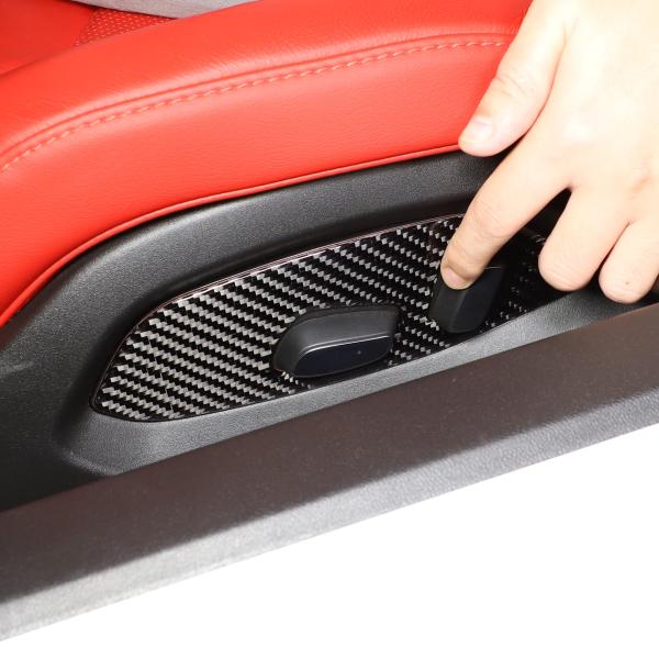 商品名:  Seat Adjustment Button Switch Panel Trim Cover for Chevrolet Corvette C8 Z06 2020-2024 Carbon Fiber Interior Acces...