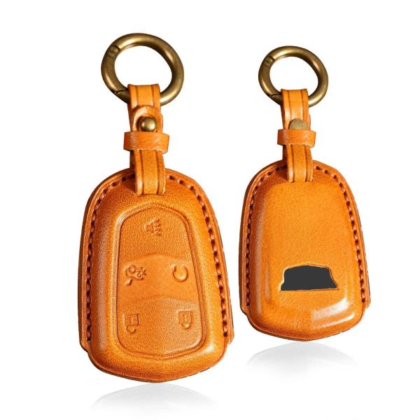 商品名:  HIBEYO Smart 5 Button Leather Key Fob Case Cover Compatible with Cadillac 2015-2018 CTS SRX XTS Escalade ESV Escal...