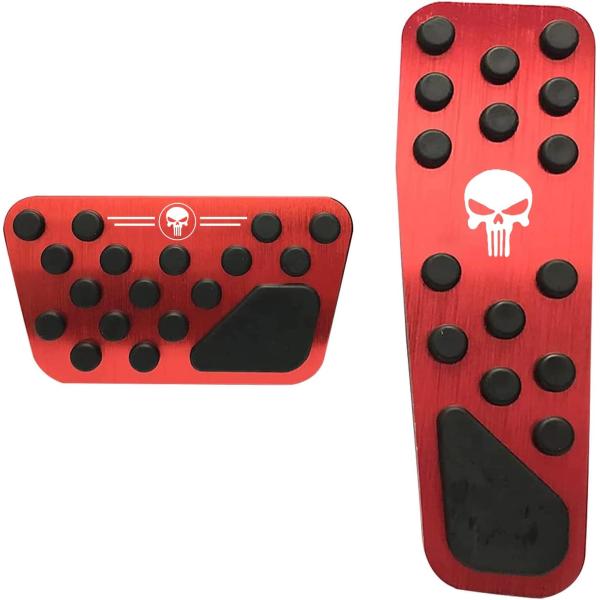 商品名Miytsya 2 PCS Customized Skull Anti-Slip Aluminum Brake Gas Pedal Pads, Auto No Drilling Accelerator Pedal Covers Sui...