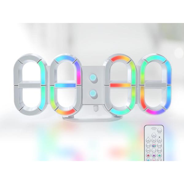 商品名:  KOSUMOSU Digital Clock Neon Wall Clock for Living Room 9.7" 3D LED Neon Digital Clock for Desk,Colorful RGB Clock ...