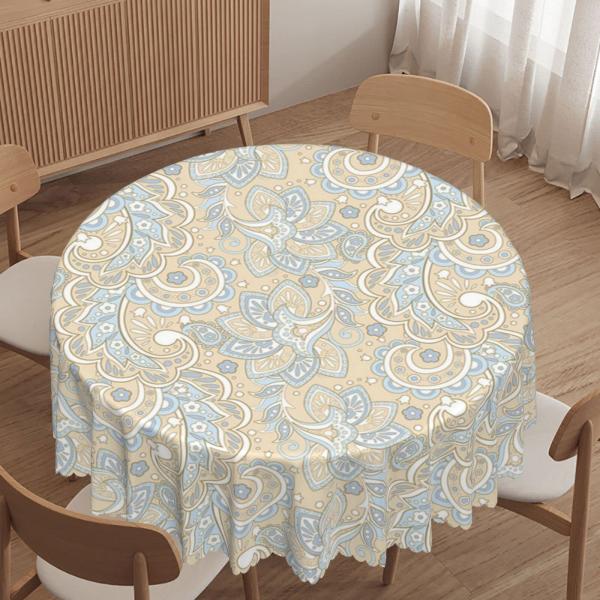 商品名:  Paisley pattern Round tablecloth,waterproof fabric decorative,durable Reusable table clothes,Wipeable Spill proof ...