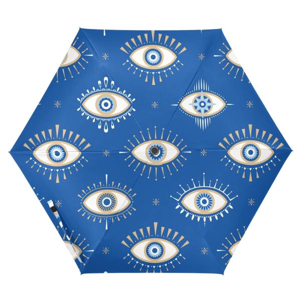 商品名:  ZENWAWA Travel Umbrella (Evil Eyes Blue) Auto Open and Close, Automatic Umbrellas with Case Pouch for Rain Windpro...