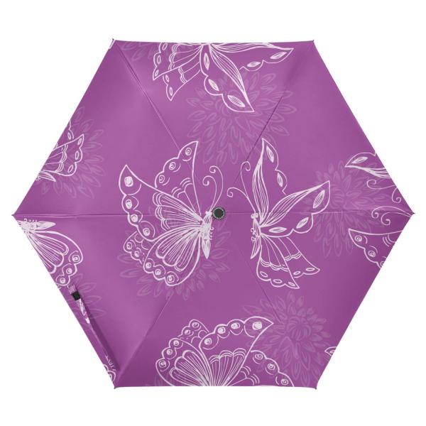 商品名:  ZENWAWA Travel Umbrella (Purple Flying Butterflies) Auto Open and Close, Automatic Umbrellas with Case Pouch for R...