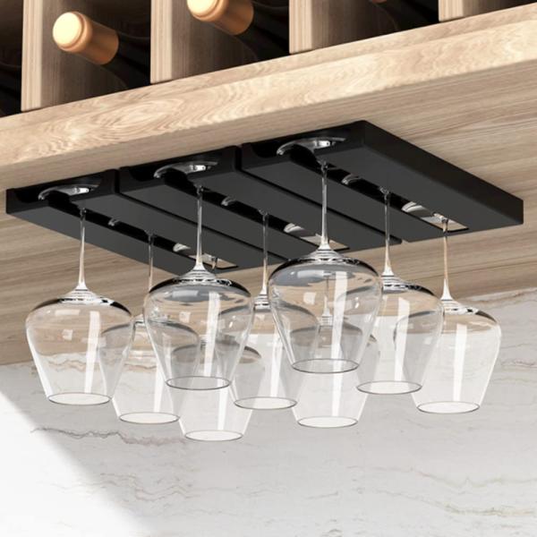 商品名:  Oxherd Wine Glass Rack 4 Row Wine Glass Holder Under Shelf Hold Up to 6 for Bar, kitchen, Dining Room (Black)ブランド:...