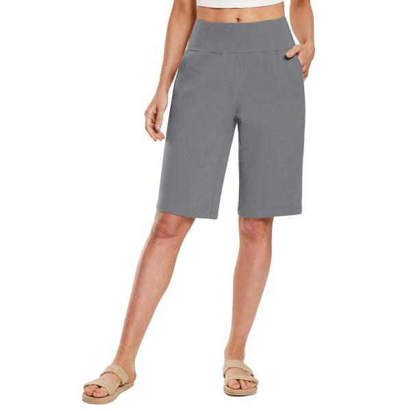 商品名:  BALEAF Women's 12" Long Bermuda Shorts with Pockets Knee Length Dressy Cotton for Casual Work Lounge, Grey XX-Larg...