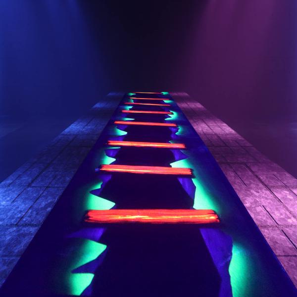 商品名:  EISKBC Neon Runner Rug for Party, 3D Bridge Light up Dance Floor Mat, Glow in The Dark Non-Slip Carpet Runner, UV ...