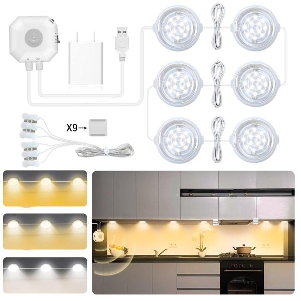 商品名:  Daymeet Under Cabinet Lights, Motion Sensor Cabinet Lighting Plug in USB Counter Lights, Led Closet Lights Shelf L...