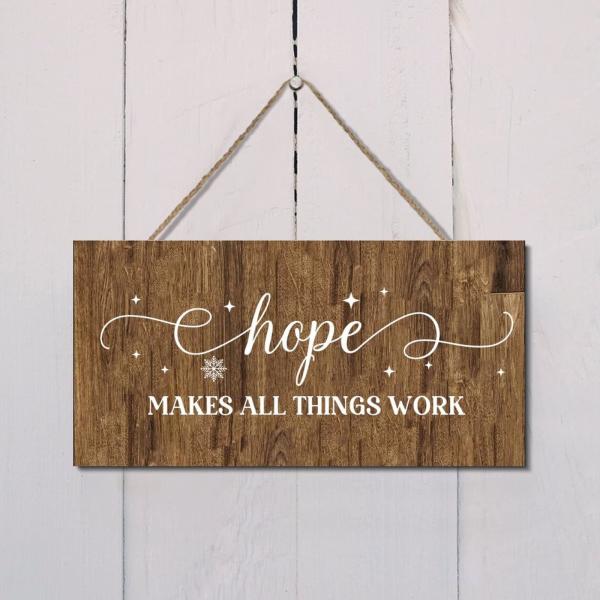 商品名:  Hope Makes All Things Work Wood Plaque Seasonal Holiday Christmas Hanging Wooden Sign Wooden Wall Table Sign Farmh...