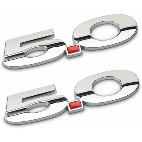 商品名:  2Pc 5.0 Badge Liter Door 3D Emblem Right Left Fender Side Rear Trunk Lid Automotive Accessories Decoration Replace...