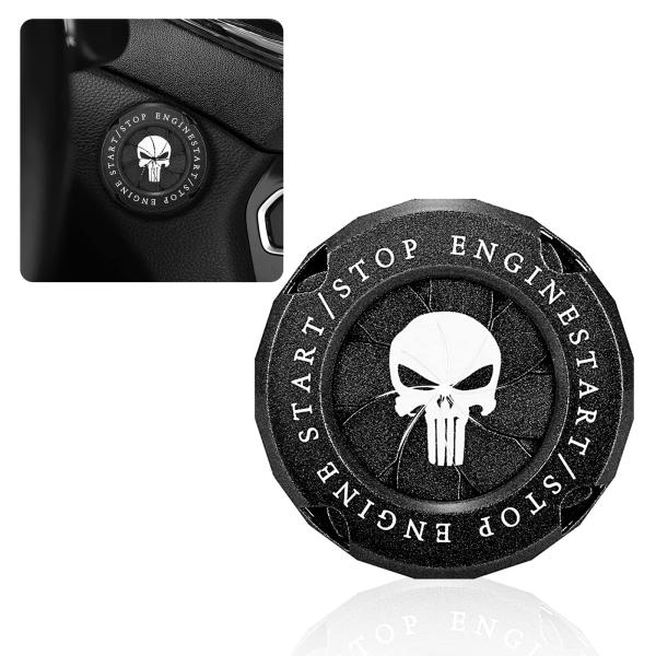 商品名: cueclue パック-1 車プッシュスタートボタンカバー 傷防止 ロータリー プッシュトゥスタートボタンカバー スカルエンジンスタートストップトリムカバー ほとんどの車種のエンジン保護カバーに対応 (ブラック) cueclue ...