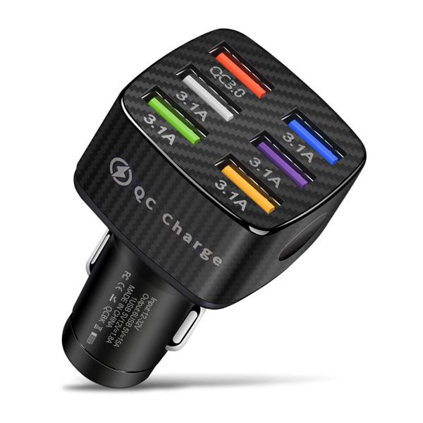 商品名:  Car Charger Adapter, 6 Ports USB QC3.0 Fast Phone Charger, Car Interior Accessories Fit for All Vehicles, Multi-Po...