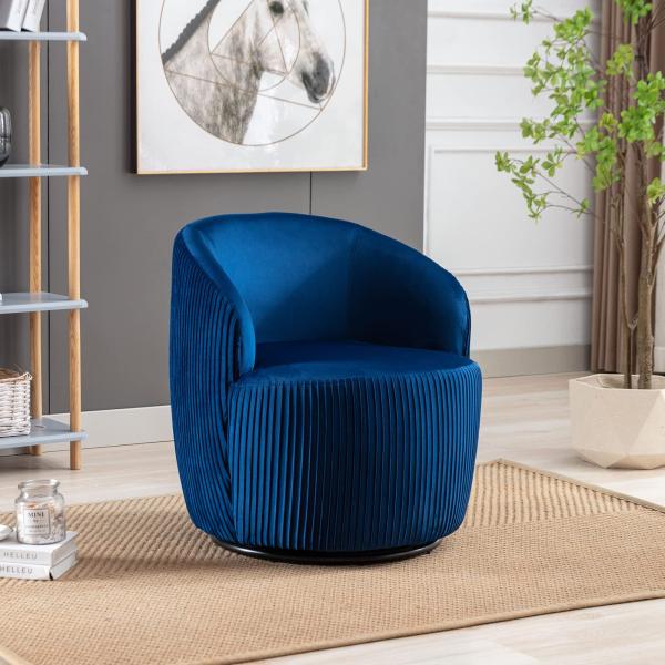 商品名:  Taiweny Swivel Barrel Chair, Velvet Upholstered 360-Degree Swivel Accent Armchair, Modern Round Club Arm Chairs fo...