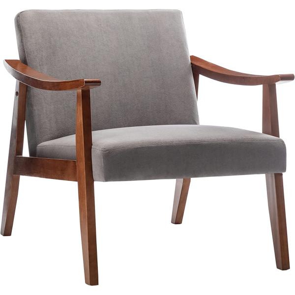 商品名:  US Pride Furniture Classic Accent Chair with Velvet Upholstery and Robust Wood Frame, Armchair for Living Room, Be...