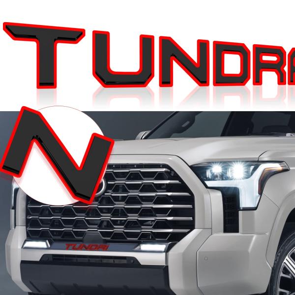 商品名:  Front Grill Inserts Letter Compatible for 2022 2023 Tun Accessories, 3D Raised Self Adhesive Emblem Letter, with S...