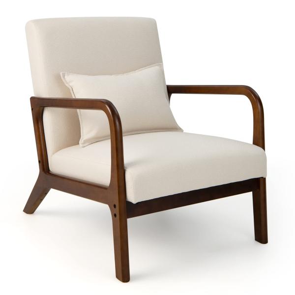 商品名:  Giantex Modern Accent Chair with Pillow - Comfy Upholstered Lounge Armchair with Anti-Slip Felt Pads, Wooden Frame...