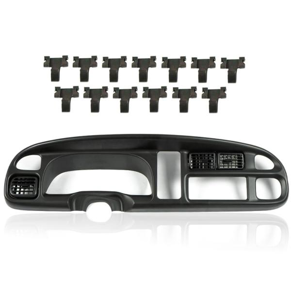 商品名: GRAND ORANGE ダッシュボード ベゼル カバー 楽器 ベント付き 1998-2001 Dodge Ram 1500/1998-2002 Dodge Ram 2500,3500 2-1/2インチ リップ ブラック ダッシュ...