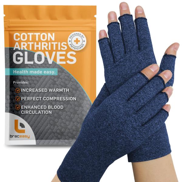 商品名:  BracEasy Compression Gloves: Open-Fingertip Arthritis Gloves; Fingerless Gloves Men &amp; Women; Open Finger Glove...