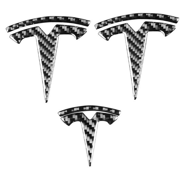 商品名:  YJMOTOR Fit Model 3 Steering Wheel,Front Trunk,Rear Trunk Logo Cover Sticker,Real 3D 3K Carbon Fiber Sticker Trims...