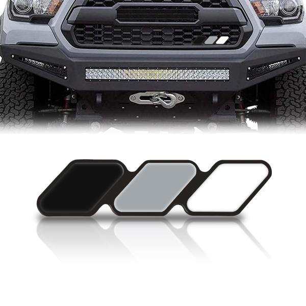 商品名: Sodcay 3色グリルバッジエンブレム 装飾アクセサリー 1個 Tacoma 4Runner Tundra Sequoia Rav4 Highlanderに対応 グリルインサートトリム (ブラック&amp;グレー&amp;ホワイ...