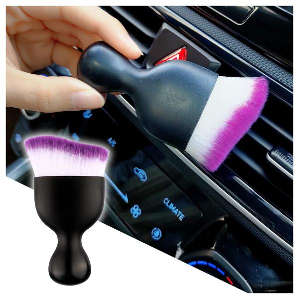商品名: Aokdom ミニカーディテーリングブラシ 密集した毛 傷のつきにくいインテリアダストブラシ 車のダッシュボード、エアコンの通気口、隙間、キーボードクリーニングツールに適しています。(ホワイト+パープル-1個) Aokdom Mi...