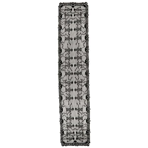商品名:  Fun Costumes Halloween Gothic Skeleton Table Runner 78" X 18" Indoor Room Decoration, Knitted Lace Horror Spooky P...