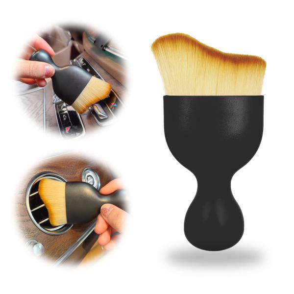 商品名: 自動車内装ダストブラシ ソフト カーディテーリングブラシ ダッシュボード エアアウトレットギャップ ほこり除去ブラシ 自動車ダッシュボード エアコン通気口 レザー コンピューター ダッシュボード 傷なし (ライトブラウン) Aut...