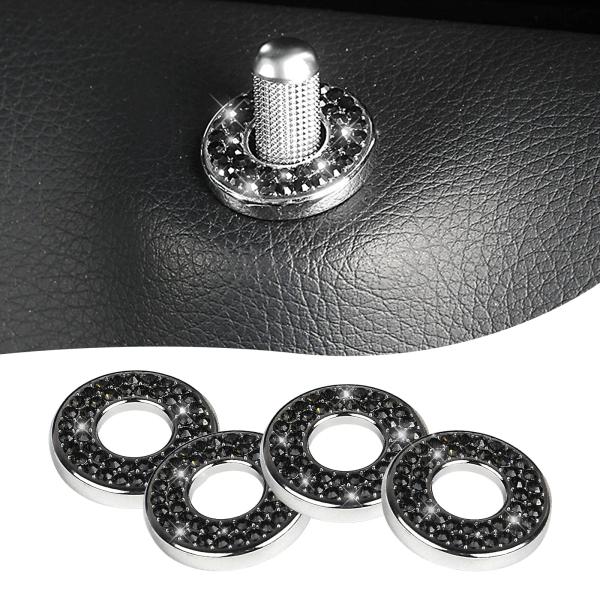 商品名: Sodcay 4パック キラキラ光る車のドアロックカバー、ラインストーンプルロッドボルトデコレーションステッカー、自動ユニバーサルキラキラドアボルトキャップ、メルセデスベンツA/B/C/D/Eクラスと互換性あり(ブラック) Sod...