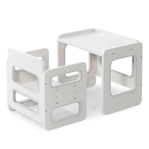 商品名:  Tilhumt Montessori Weaning Table and Chair Set, Toddler Kids Table and Chair Set, Adjustable Height and Activity T...